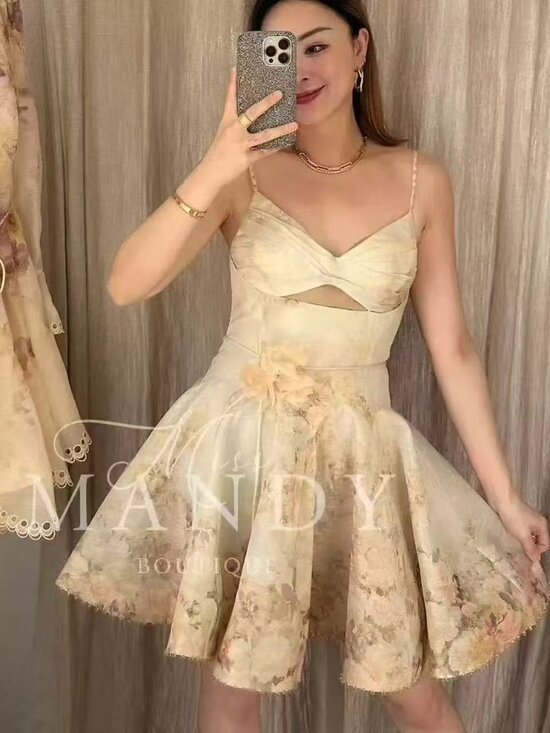 Dresses | Zimmermann Floral Mini Dress Size | Poshmark